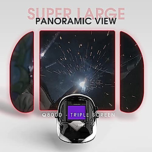 YESWELDER Large Viewing True Color Solar Powered Auto Darkening Welding Helmet with Side View, 4 Arc Sensor Wide Shade 4/5-9/9-13 Welder Mask for TIG MIG ARC Grinding Plasma LYG-Q800D-A