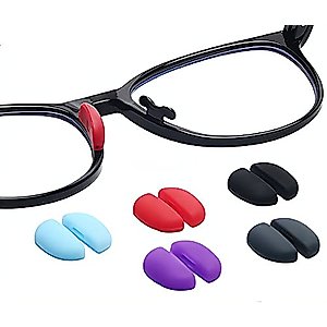 Kids Eyeglass Nose Pads,Soft Silicone Children Plug-in Glasses Nose Pieces Anti-Slip Nose Guards,Comfortable Replacement Repair Kits Parts (Black)