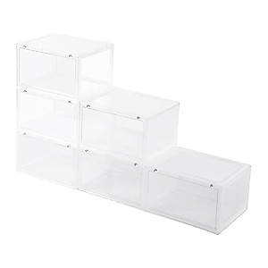 Yunge 6PCS/SET Shoe Storage Boxes Shoe Organizer With Magnetic Door Transparent