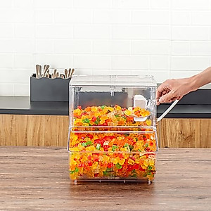 Restaurantware Met Lux 5.3 Gallon Food Storage Container, 1 Airtight Treat Box - With Scoop, Holds Up To 80 Cups, Clear Plastic Cereal Container With Lid, For Kitchen Or Pantry Organization