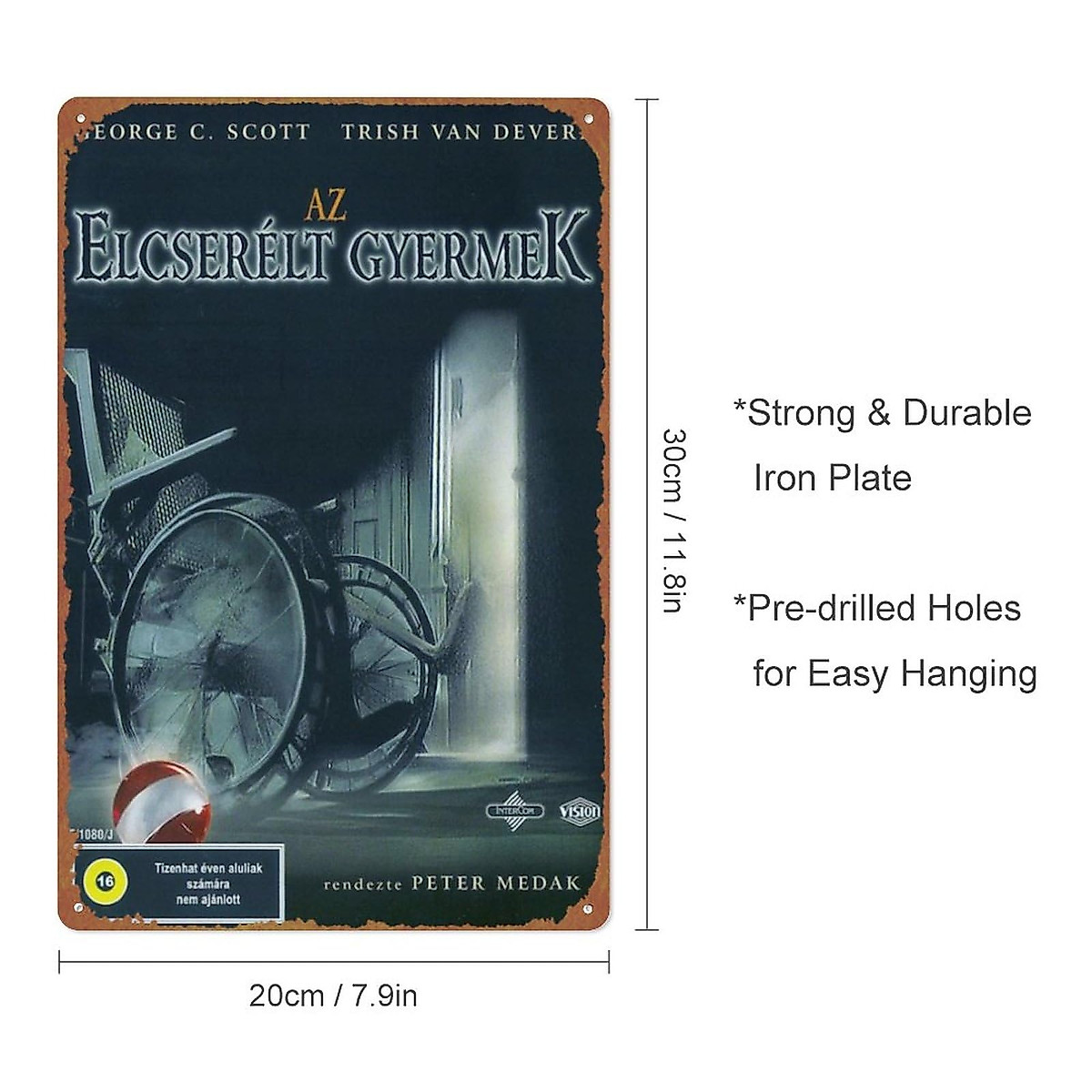 The Changeling Professional Tin Poster- Ideal Wall Decor for Bars, Cafes, Offices, Restaurants, Homes, Gardens, Shops, Clubs - 12 X 8 Inches