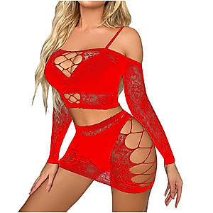 Recent Orders Placed Womens Lingeries Women's Exotic Lingerie Sets Stripper Sleepwear for Sex Naughty Role Playing Outfits Sexy Lace Lingerie Hollow Fishnet Teddy Babydoll Slutty Nighty 2023 Christmas