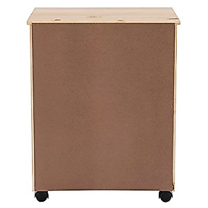 Linon Home Decor Products Corinne Six Drawer Wide, Natural Rolling Cart