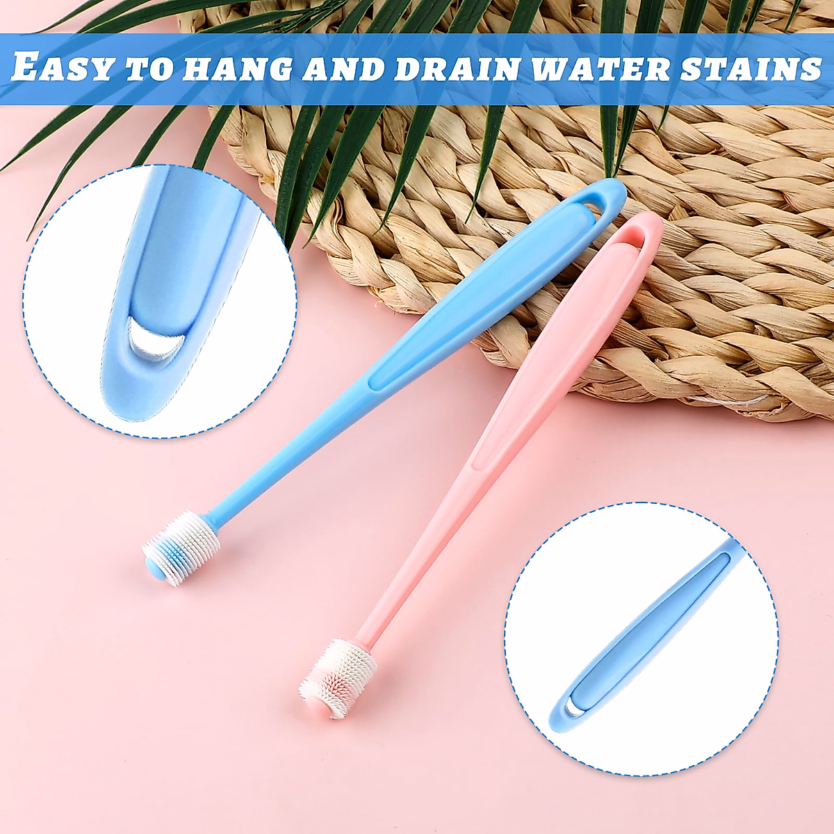 Qianyu 2 Pcs Dog Toothbrush 360 Degree Cleaning Soft Bristled Pet Brush Suitable for Small Dog and Cat Tooth Silicone Antislip Pet Cleaning Tool Dental Care Toothbrush Can Deep Clean Bad Breath