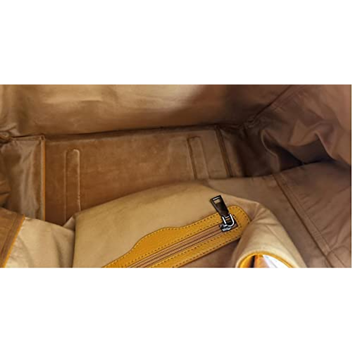 Oversize Tote Bag for Women Genuine Leather Handbags and Purses Cowhide Brown Large Shopper Bag Female Travel Handbag (about 41cm-21cm-34cm,Yellow),Yellow,brown