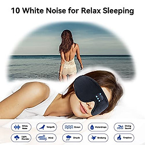 3-in-1 Sleep Headphones Sleep Mask & White Noise Machine for Sleeping, CUPAN 3D Wireless Music Sleeping Headphones with Timer, for Insomnia Travel Meditation, Cool Gadgets for Women Man