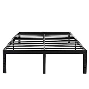 45MinST 18 Inch Maximum Storage Bed Frame/Reinforced Platform /3500lbs Heavy Duty/Easy Assembly/ Mattress Foundation/Steel Slat/Noise Free, King