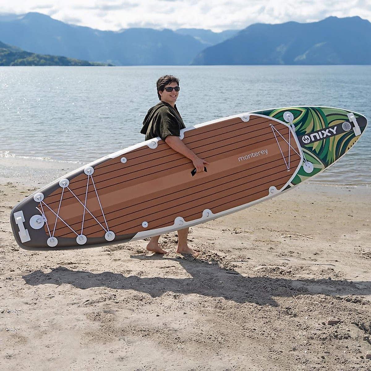 NIXY Monterey Paddle Board Expedition & Touring - 11'6" x 34" x 6" Inflatable SUP | Welded Seams, Woven Drop Stitch for Safety & Durability | Ultra-Light and Stable. (Ibiza)