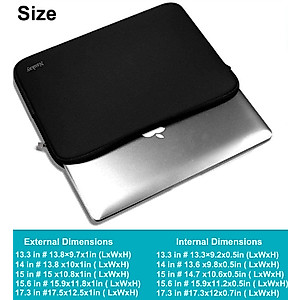 Naukay Laptop Sleeve Case 15.6 Inch,Resistant Neoprene Laptop Sleeve/Notebook Computer Pocket Case/Tablet Briefcase Carrying Bag Compatible Asus/Dell/Fujitsu/HP/Sony/Toshiba/Acer/Fujitsu- (Black)