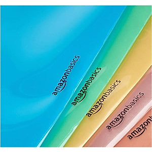 Amazon Basics Two Pocket Plastic Dividers with 5 Tabs, Multicolor, Pack of 3 Sets