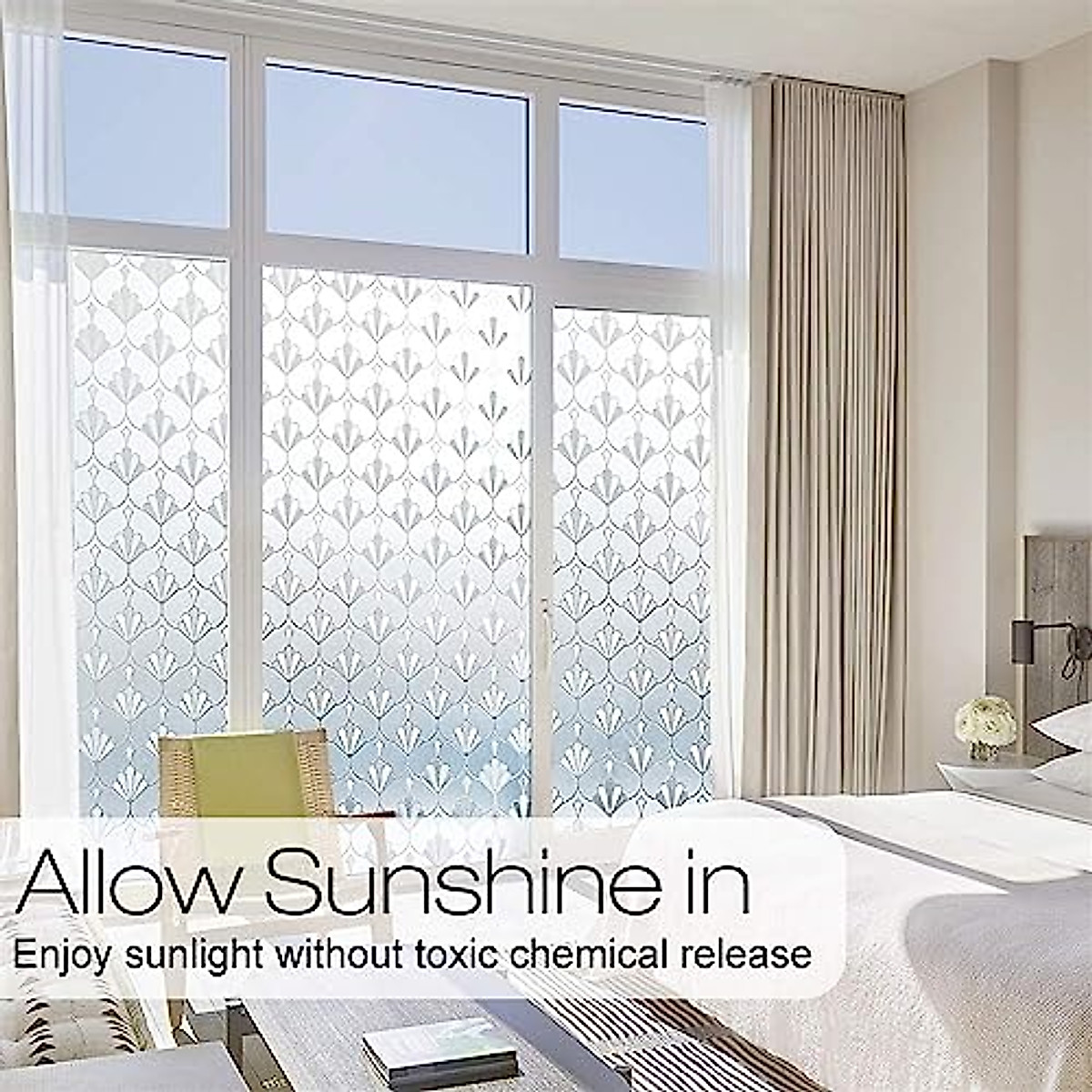 HARAY Window Privacy Film Privacy Window Film Self Adhesive Frosted Film Removable Static Decor Glass Window Sticker No Glue Anti-UV Window Cling Blind Window Stickers (Color : 75x200cm)