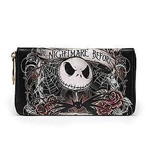 DZGlobal Women Printed Zip Around Wallet Halloween Art Soft PU Clutch Holder Purse