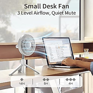 KinYiLO 4 In 1 Multiple Use Portable Fan for Desk,Home,Office,Indoor,Bedroom, Height Adjustable Tablet/Floor Fan, USB Fan with Tripod Stand, 4000mah Rechargeable Battery Operated, Remote Control
