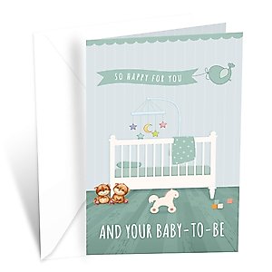 Prime Greetings Congratulations Baby Shower Card For Boy or Girl, New Baby Card, Welcome Baby Card