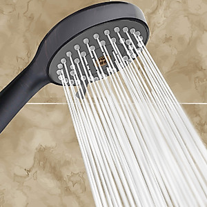 YOO.MEE High Pressure Handheld Shower Head with Powerful Shower Spray against Low Pressure Water Supply Pipeline, Multi-functions, w/Anti-Twist Hose, Bracket, Flow Regulator, Dark Oil Rubbed Bronze