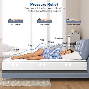 SEMIELO King Size Mattress, 14 Inch King Mattress in a Box, Hybrid Mattress with Memory Foam and Pocketed Coils for Breathable and Durable Support, CertiPUR-US Certified