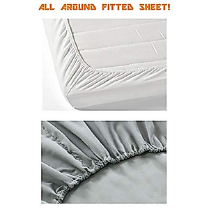 Elegant Comfort Luxury Soft 1500 Thread Count Egyptian 4-Piece Premium Hotel Quality Wrinkle Resistant Coziest Bedding Set, All Around Elastic Fitted Sheet, Deep Pocket up to 16inch, Queen, White