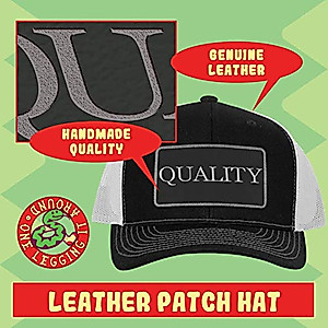 Upholstery Cleaner AF - Leather Black Patch Engraved Trucker Hat, Black-White, One Size