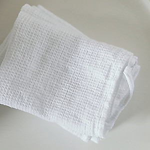 LinenMe Wash Cloths x4 100% Linen , 12 by 12-Inch, Optical White