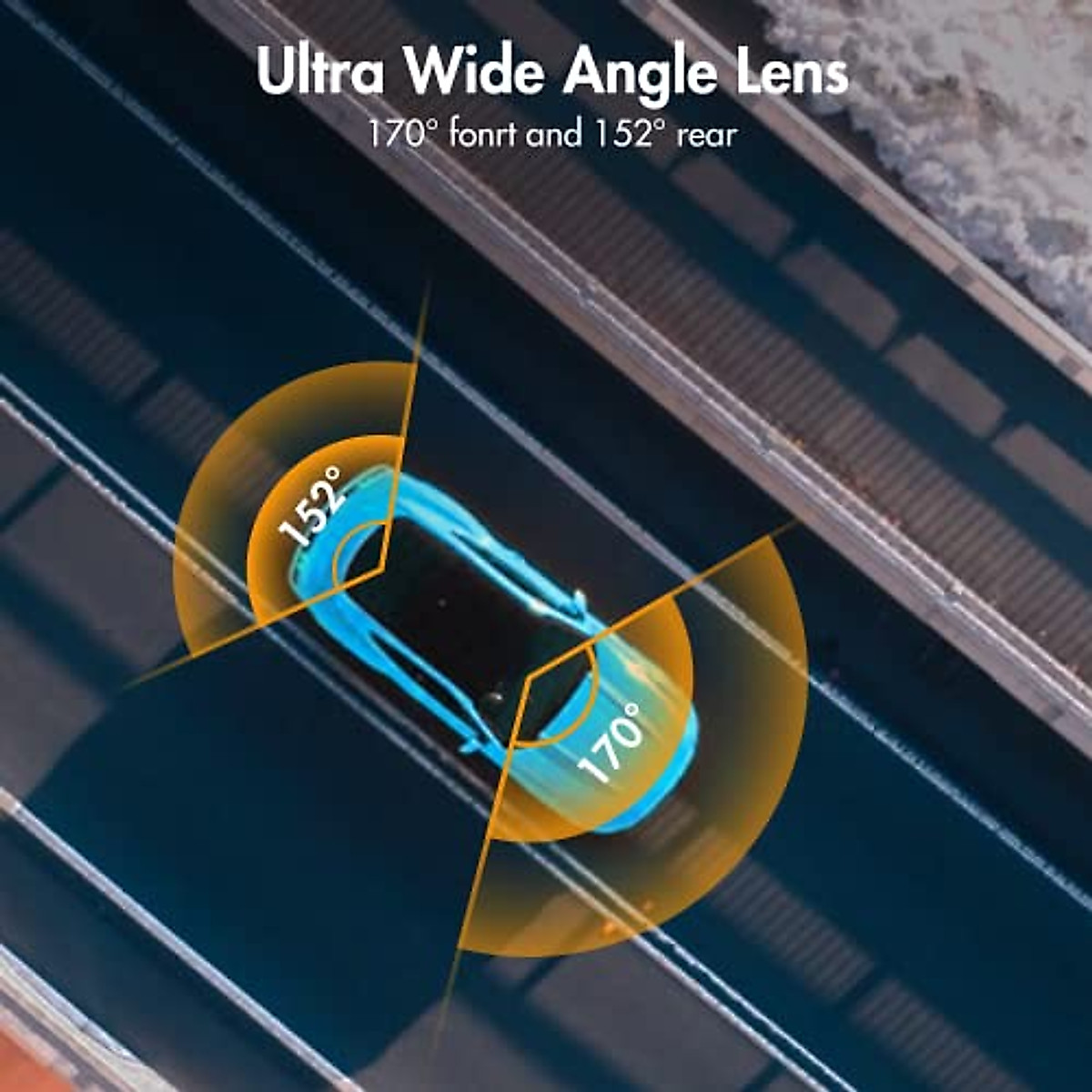 Dual Dash Cam, Aglaia 1080P Front and Rear Dash Camera, Full HD Car Dash Camera, 170° Wide-Angle Lens, WDR, Ultra Clear Night Vision, G-Sensor, Loop Recording, Motion Detection, Supercapacitor