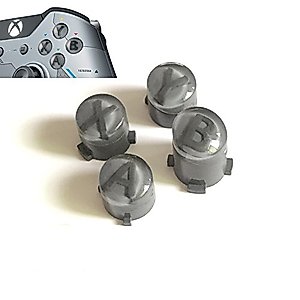 Replacement Bullet Buttons ABXY Mod Kit Levers Joystick for Xbox One S Slim Elite Controller (Grey)