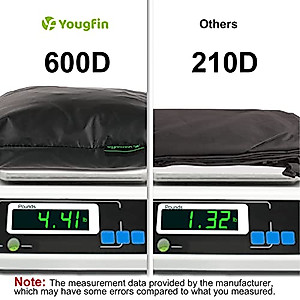 Yougfin Round Patio Table Cover, 600D Heavy Duty Patio Furniture Covers Waterproof, Outdoor Table and Chairs Cover, 62''D x 28''H