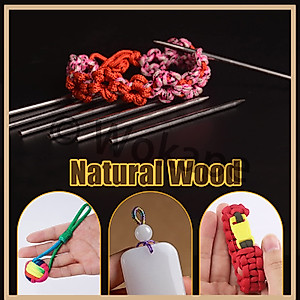 Wokape 21Pcs Paracord Bracelet Jig Kit with Knotters Tool Set, Stainless Steel Lacing Needles Smoothing Tool Knotter with Spike, Paracord Stitching Set for Paracord Leather Weaving DIY Craft