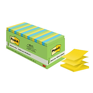 Post-it Pop-up Notes, 3x3 in, 18 Pads, America's #1 Favorite Sticky Notes, Floral Fantasy Collection, Bold Colors, Clean Removal, Recyclable (R330-18AUCP)