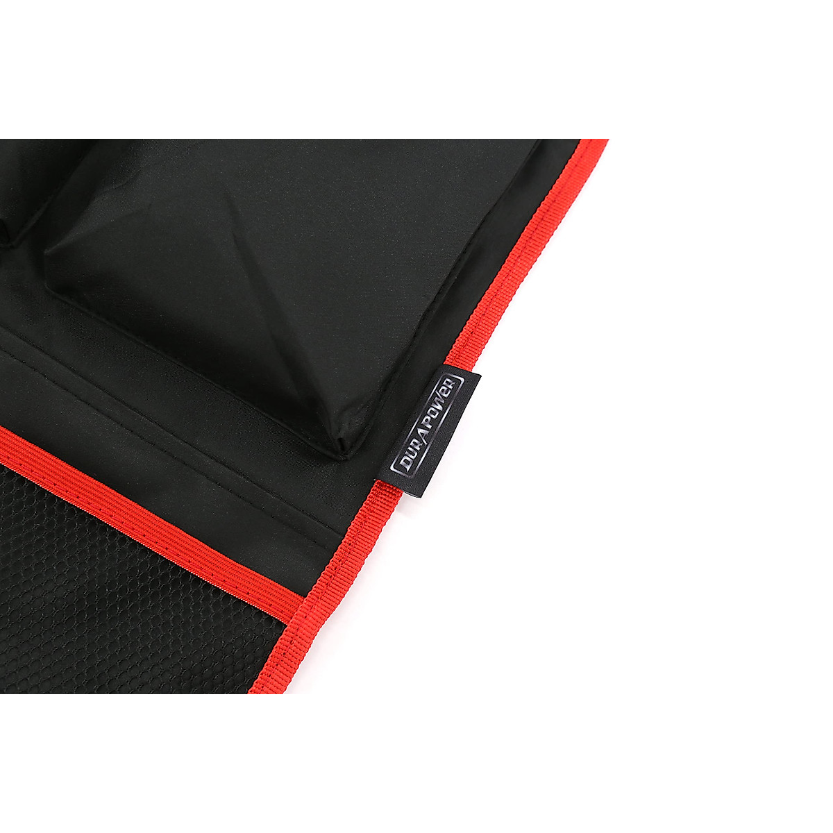 Durapower AM25-1625-GM Premium Backseat Organizer for Kids,Waterproof and Stain Resistant Kick Mats Back Seat Protector, Durable Backseat Car Organizer with Large Storage, Kick Mat, Black Red