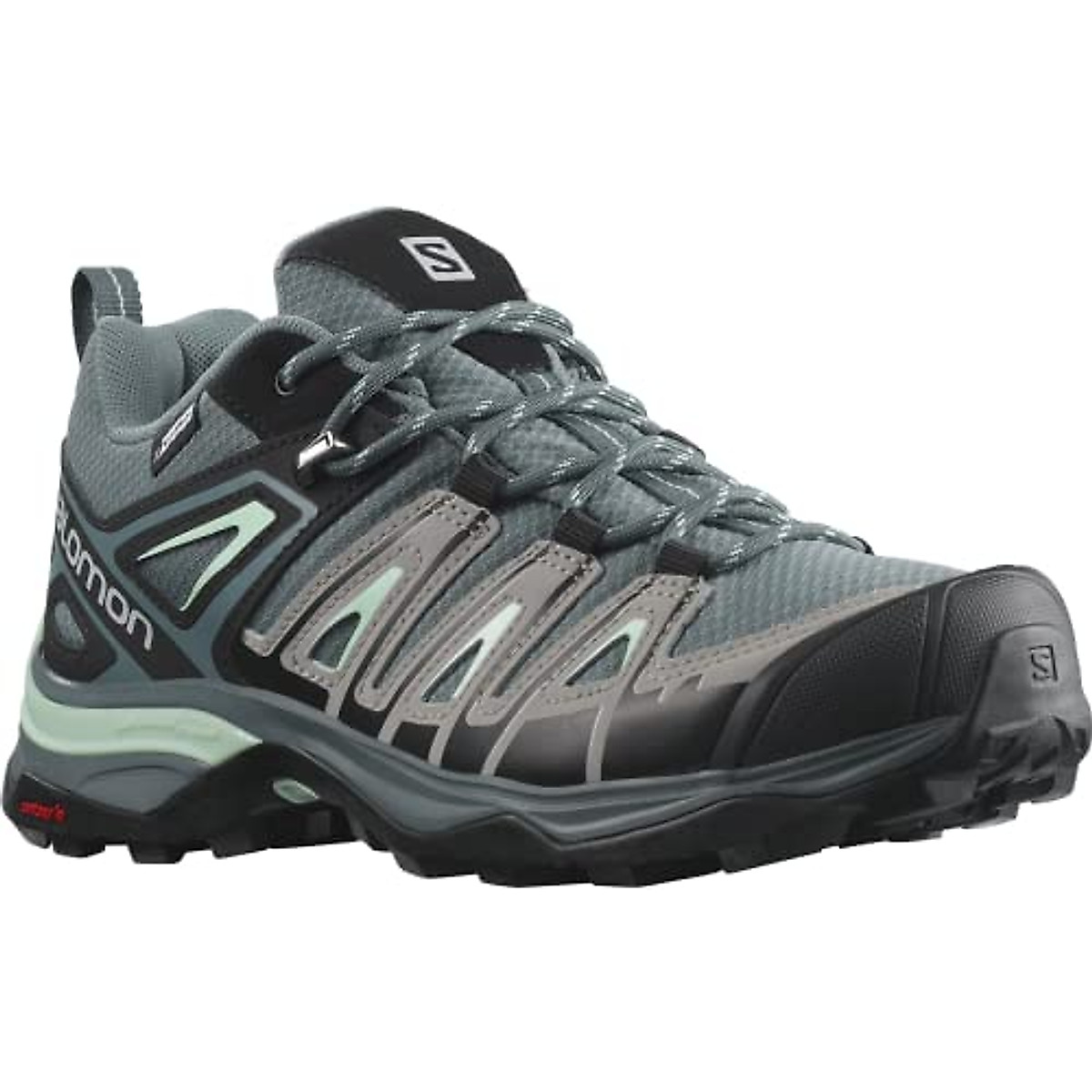 Salomon X Ultra Pioneer CLIMASALOMON Waterproof Hiking Shoes for Women, Stormy Weather/Alloy/Yucca, 7.5