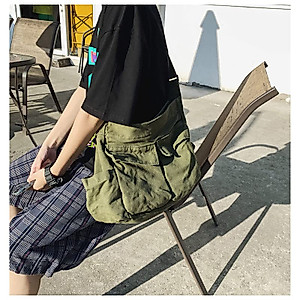 Tote bag for woman casual canvas bag female large capacity handbag female student shoulder bag(Green)