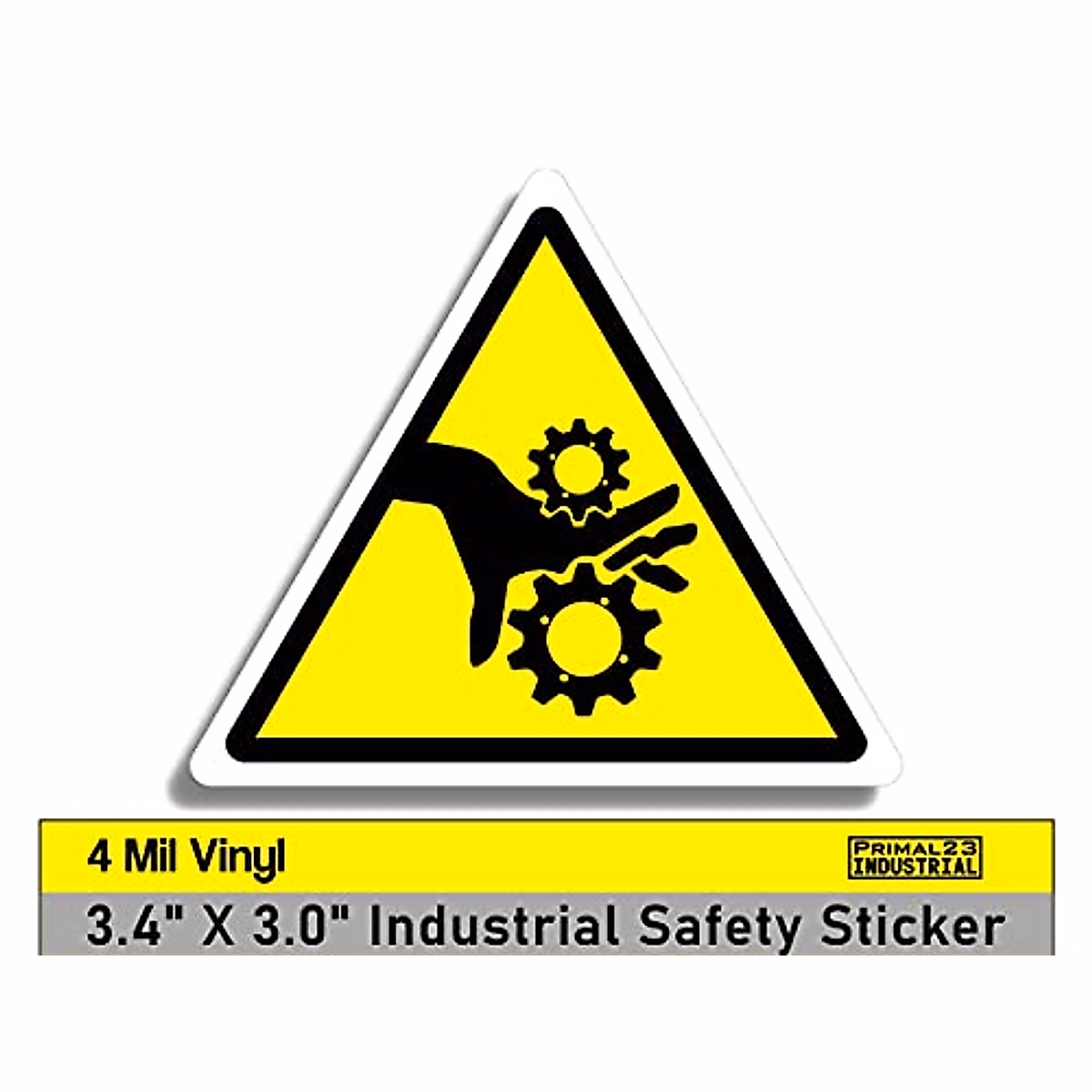 (25 Pack) - 3" Modern Triangular Pinch Point Safety Stickers - Yellow and Black Pinch Point Safety Stickers