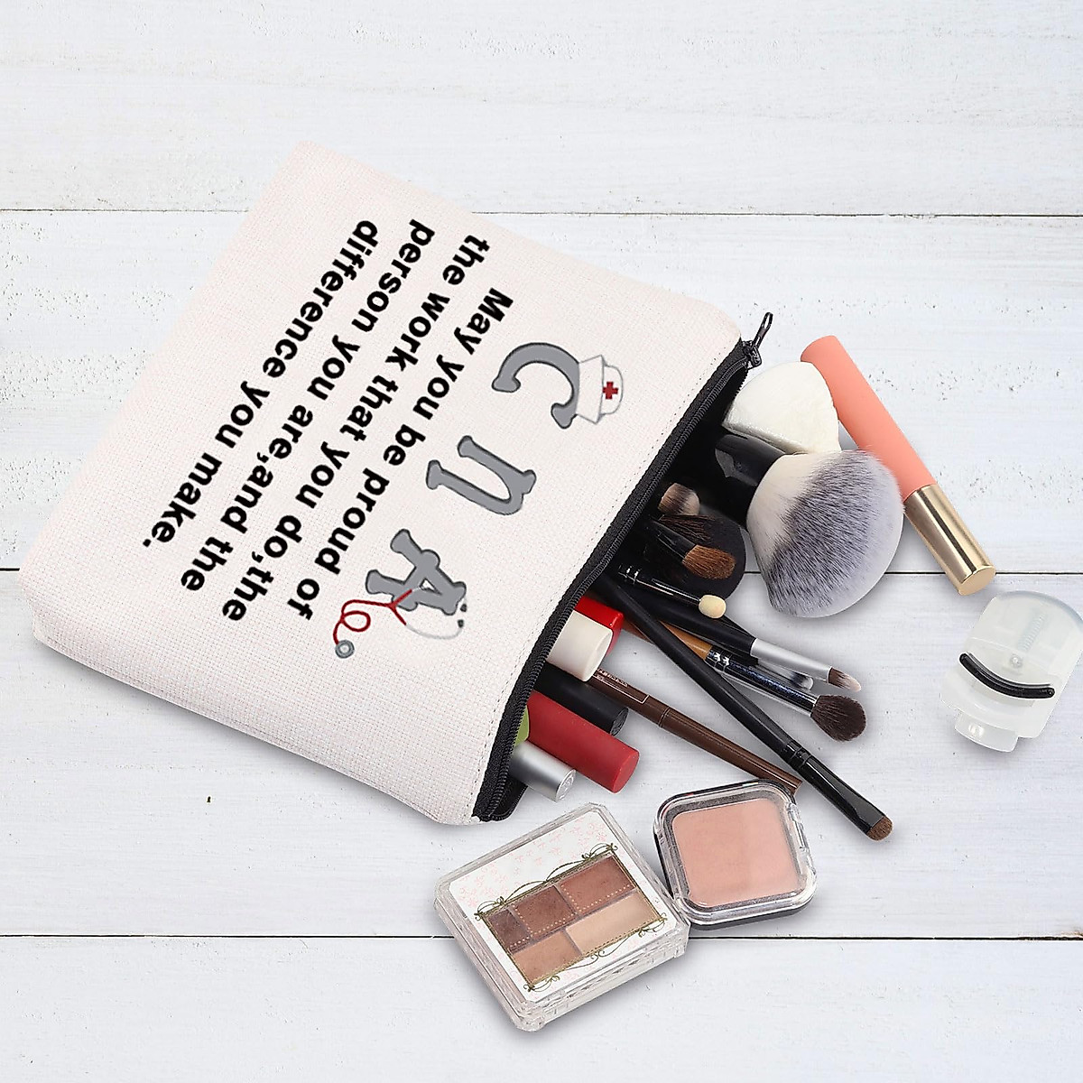 G2TUP CNA Certified Nurse Assistant Stethoscope Makeup Pouch CNA Medical Supplies National Nursing Assistant Week Appreciation (Remember CNA New)