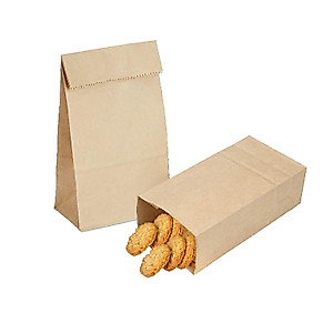 Mini Brown Paper Bags, 50 Pack Mini Kraft Paper Bags 3.5x2.2x7inch Durable Brown Paper Snack Bag Candy Popcorn Treat Bag Party Favor Bags
