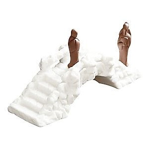 Cabilock Ceramic Arch Bridge 1pc Ornaments Ceramics Flowing Stone Miniature White Vintage Bridge Decor