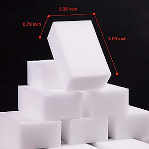 100 Pack Magic Sponge Eraser Extra Thick and Long Lasting Melamine Cleaning Sponges in Bulk - Multi Surface Power Scrubber Foam Cleaning Pads - Bathtub, Floor, Baseboard, Bathroom, Wall Cleaner