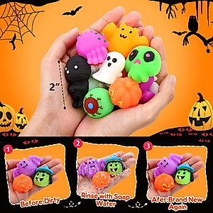 OCATO 30Pcs Halloween Mochi Squishy Toys Halloween Party Favors for Kids Cute Halloween Toys for Trick or Treat Bulk Non Candy Halloween Treats Goodie Bags Fillers for Kids Boys Girls