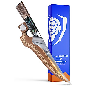 Dalstrong Fillet Knife - 7 inch Flexible Blade - Valhalla Series - Celestial Resin & Wood Handle - Fish Meat Cutting, Carving, Bone, Trimming, Deboning - Leather Sheath Included