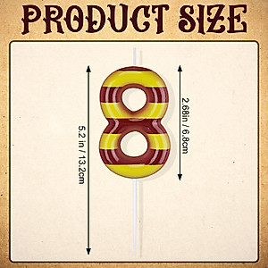 MTLEE Magical Wizard Birthday Candles Magic Wizard Inspired Themed Cake Candles Yellow and Brown Numeral Birthday Cake Topper for Kids Magical Theme Party Supplies Decorations (Number 8)