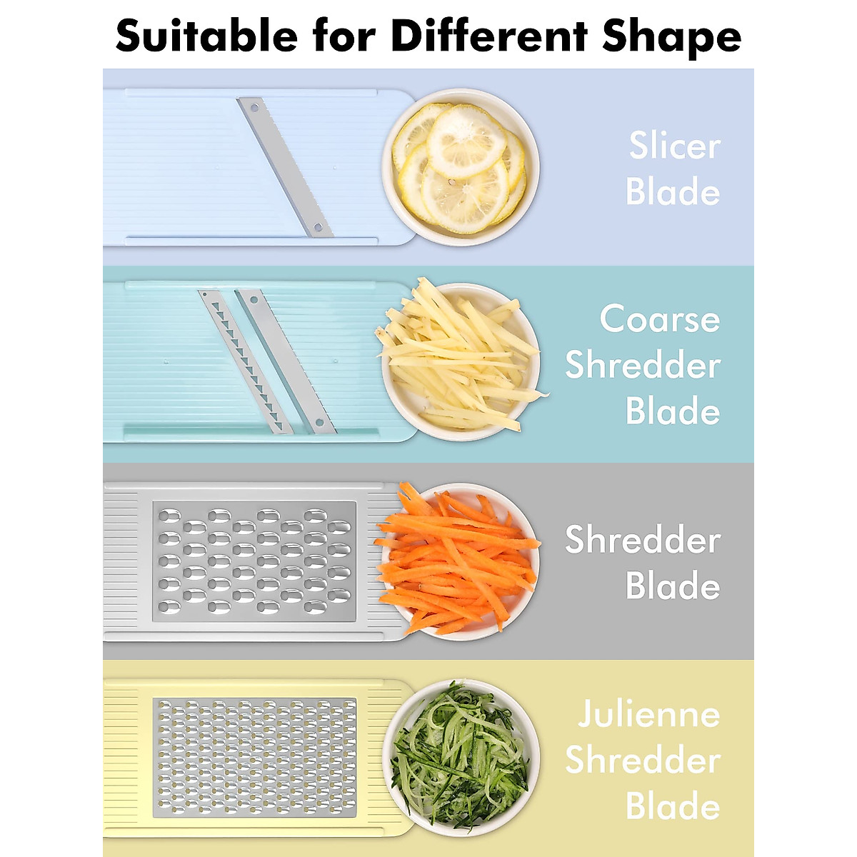 Geedel Professional Mandoline Slicer for Kitchen, Multi Purpose Vegetable Slicer Cutter, Slicer Vegetable Cutter Onion Slicer for Veggie Fruit Cheese