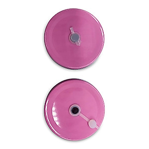 Home Suave Mason Jar Mugs with Handle, Regular Mouth, Colorful Lids with 2 Reusable Stainless Steel Straw, Set of 2 (Pink), Kitchen Glass 16 oz Jars,Refreshing Ice Cold Drink & Dishwasher Safe