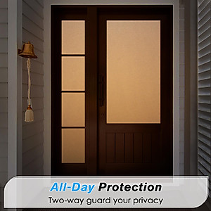 Haton Window Privacy Film Frosted Glass Film for Bathroom, Static Cling Sun Heat Blocking Window Clings, Opaque Frosting Coverings Tint for Home Door, Non-Adhesive, Pure 17.5" x 78.7"