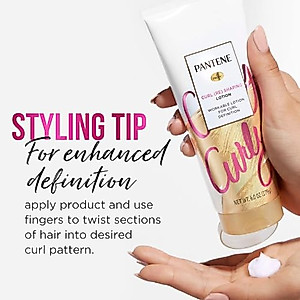 Pantene Pro-V Curl Cream Hair Lotion, Moisturizing Curl Defining Cream, Anti Frizz for Wavy or Curly Hair, with Vitamin B5, Pack of 3, 18 oz Total