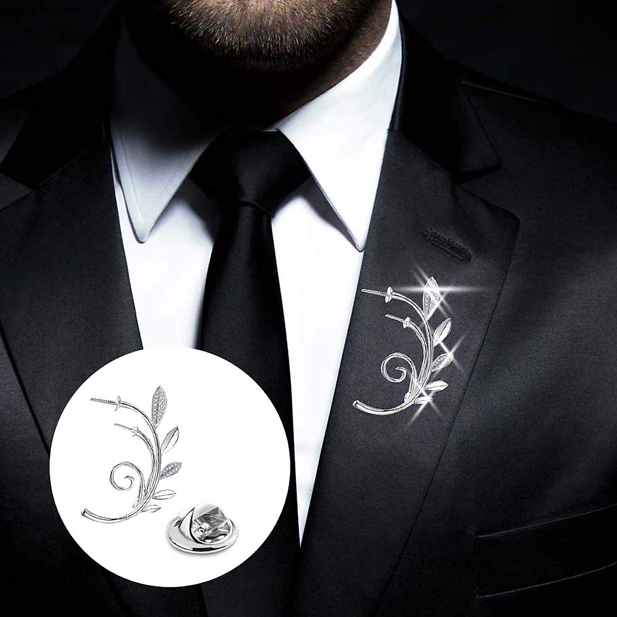 50PCS Metal Pin Backs, Pin Keepers Locking Clasp for Badge Insignia Pin Backs Replacement (Silver)