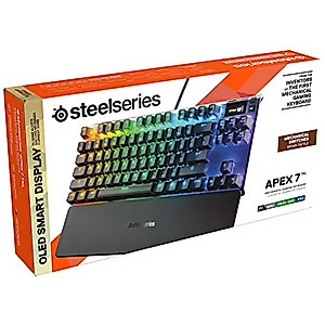 SteelSeries Apex 7 TKL - Mechanical Gaming Keyboard - OLED Display - Brown Switches - American (QWERTY) Layout