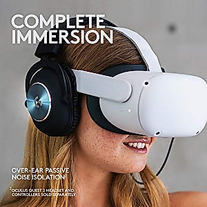 Logitech G PRO Gaming Headset for Oculus Quest 2 - Oculus Ready - Custom-length Cable - PRO-G Precision Gaming Audio Driver - Steel and Aluminum Build - Low-Latency 3.5 mm Aux Connection