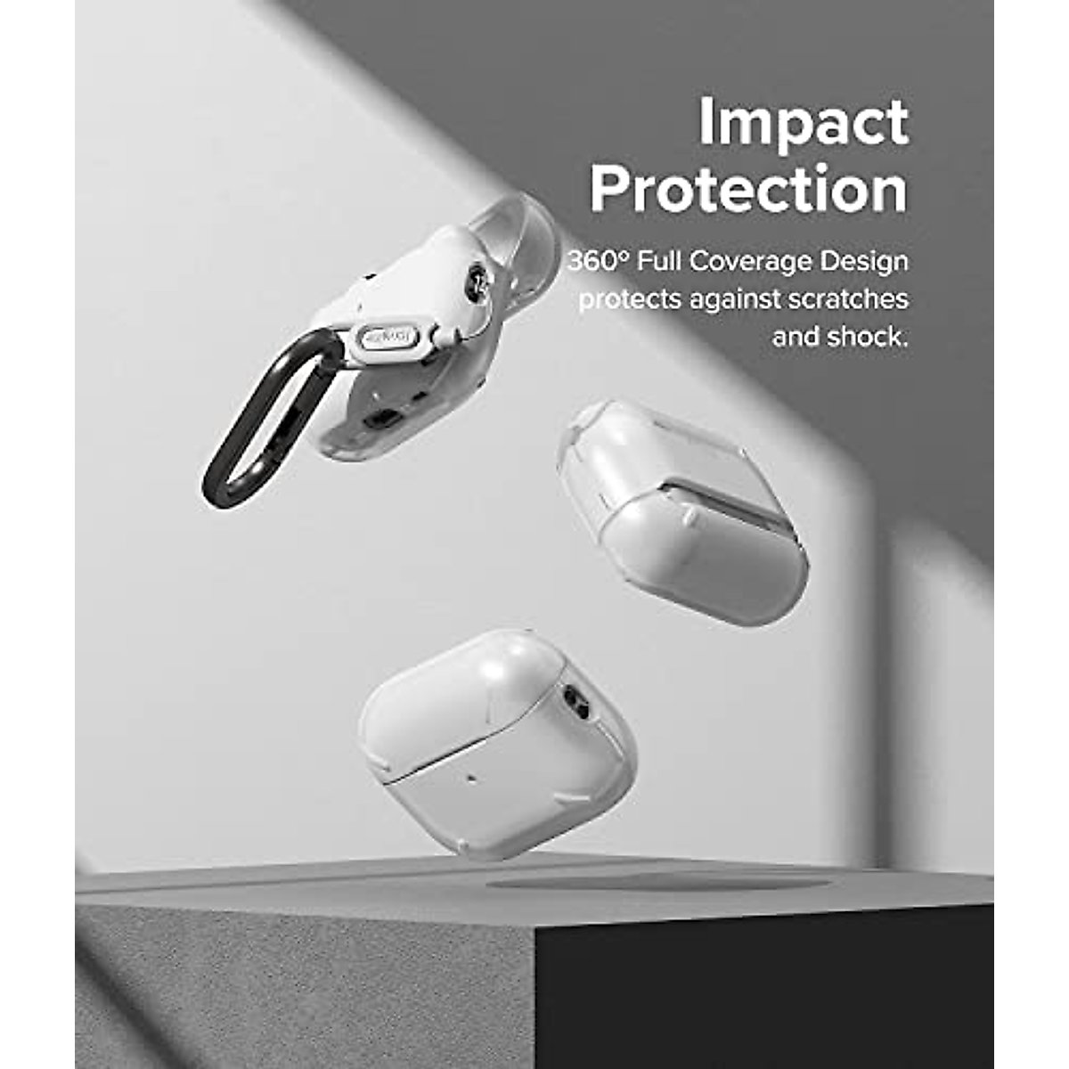 Ringke Layered Case [Scratch Resistance] Compatible with AirPods Pro 2 Case, Shockproof Cover with Carabiner Designed for AirPods Pro 2nd Generation - Matte Clear