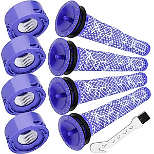Yeebarle 8 Pack Replacement for Dyson V7, V8 Animal and Absolute Vacuum, 4 Pre-Filters and 4 Post-Filters Replaces Part # 965661-01 & 967478-01