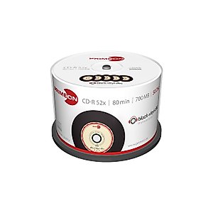 Primeon CD-R 80Min/700MB/52x Cakebox (50 Disc), 2761108 ((50 Disc) Black-Vinyl-disc Surface)
