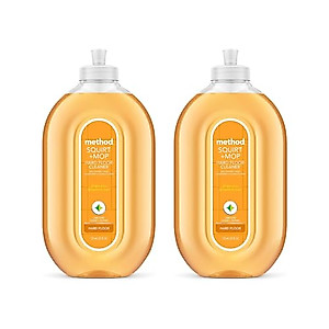 Method Hardwood Floor Cleaner Squirt + Mop Bottle, Ginger Yuzu, For Sealed Hardwood and Laminate Floors, 25 Fl Oz (Pack of 2)